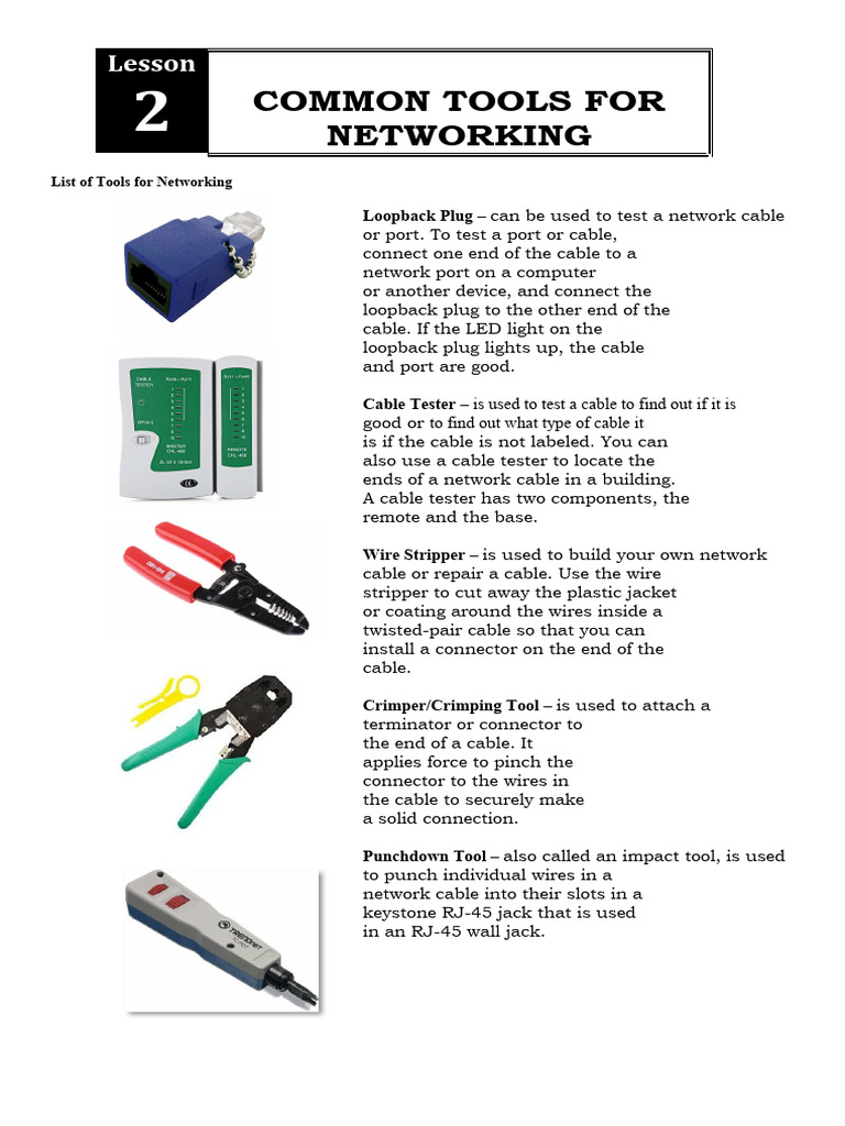 Tools For Cabling | PDF | Electrical Connector | Equipment