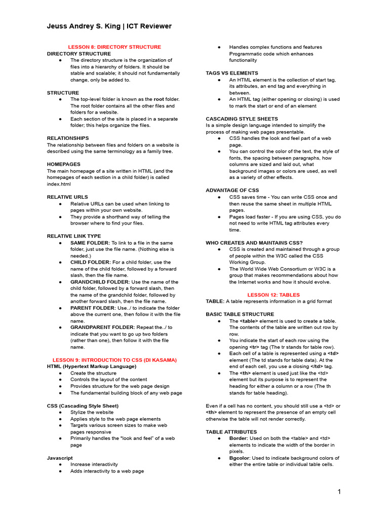 Ict Reviewer | PDF | Html Element | World Wide Web