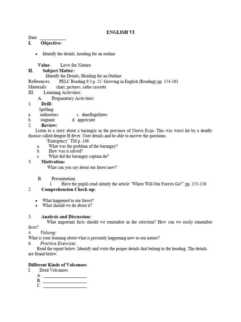 Dlp-Identify Details in Outline | PDF | Foreign Language Studies