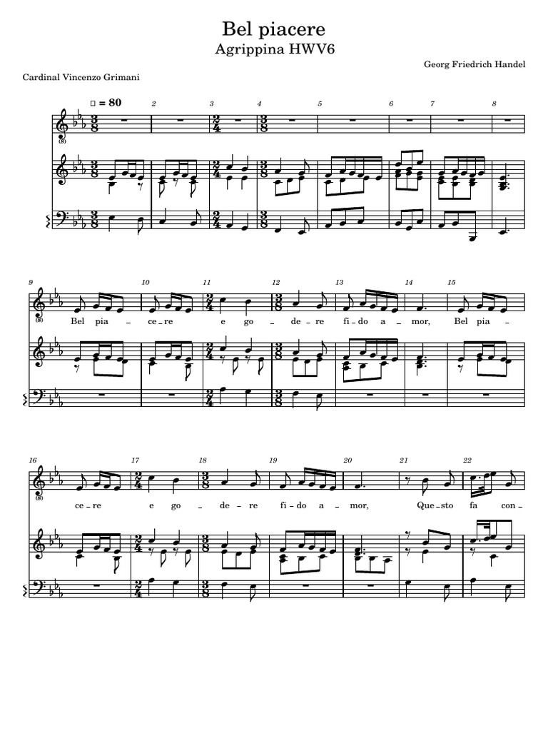Bel - Piacere - Agrippina Eb | PDF
