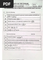 Calculus 1 Past Papers | PDF