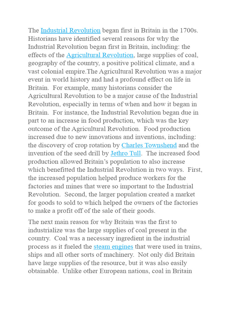 industrial revolution in britain | PDF | Industrial Revolution ...