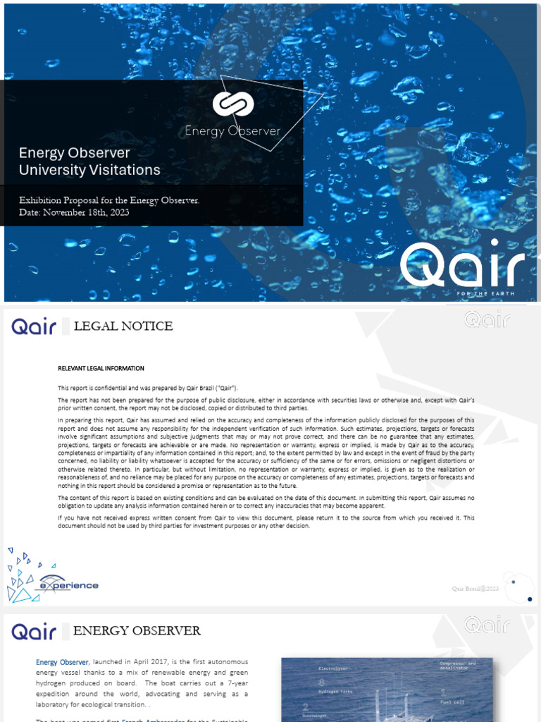 Qair H2 Brasil - Energy Observer Universidades | PDF | Renewable Energy | Greenhouse Gas