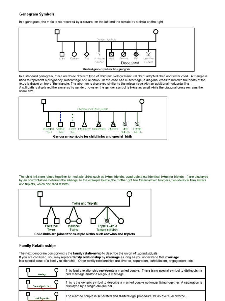 Genogram Symbols | Multiple Births | Sibling