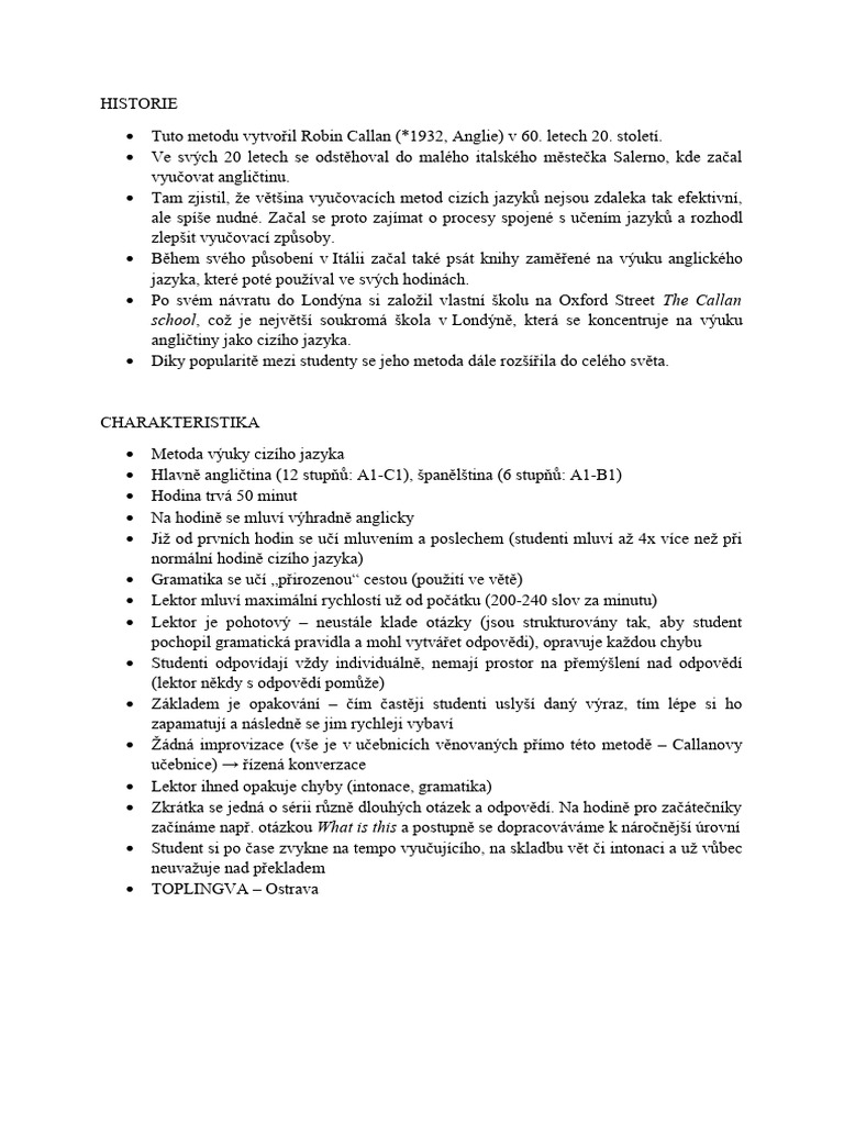 Callanova Metoda | PDF