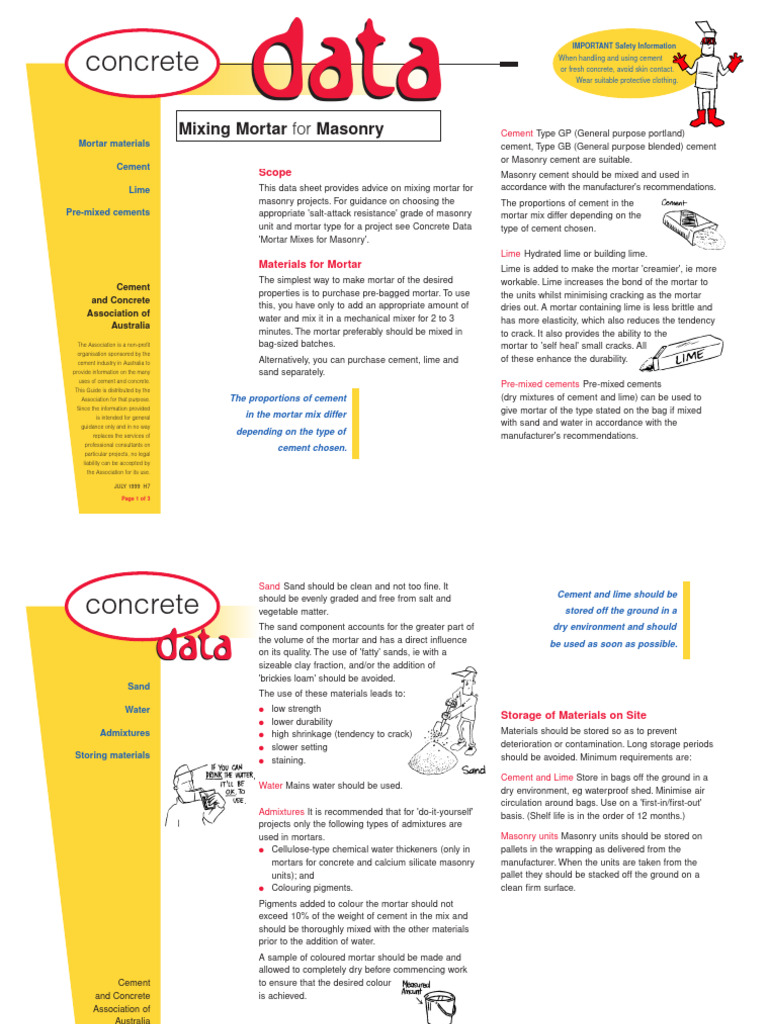 Masonry - DIY Mortar Mix | PDF | Mortar (Masonry) | Concrete