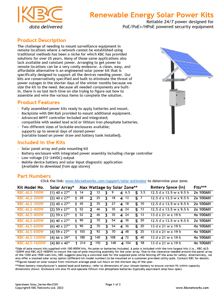Specsheet Solar Series Rev2301 | PDF | Photovoltaic System | Power Inverter
