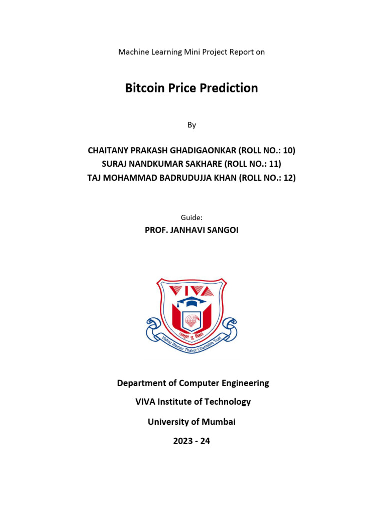 Machine Learning Mini Project Report | PDF | Machine Learning | Cryptocurrency