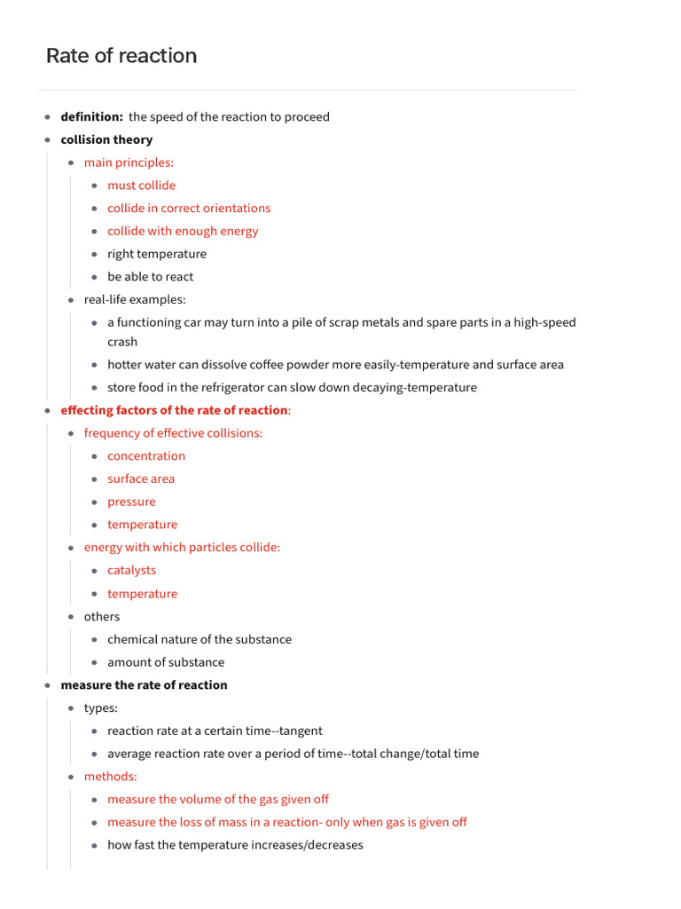 Factors Affecting Reaction Rates | PDF
