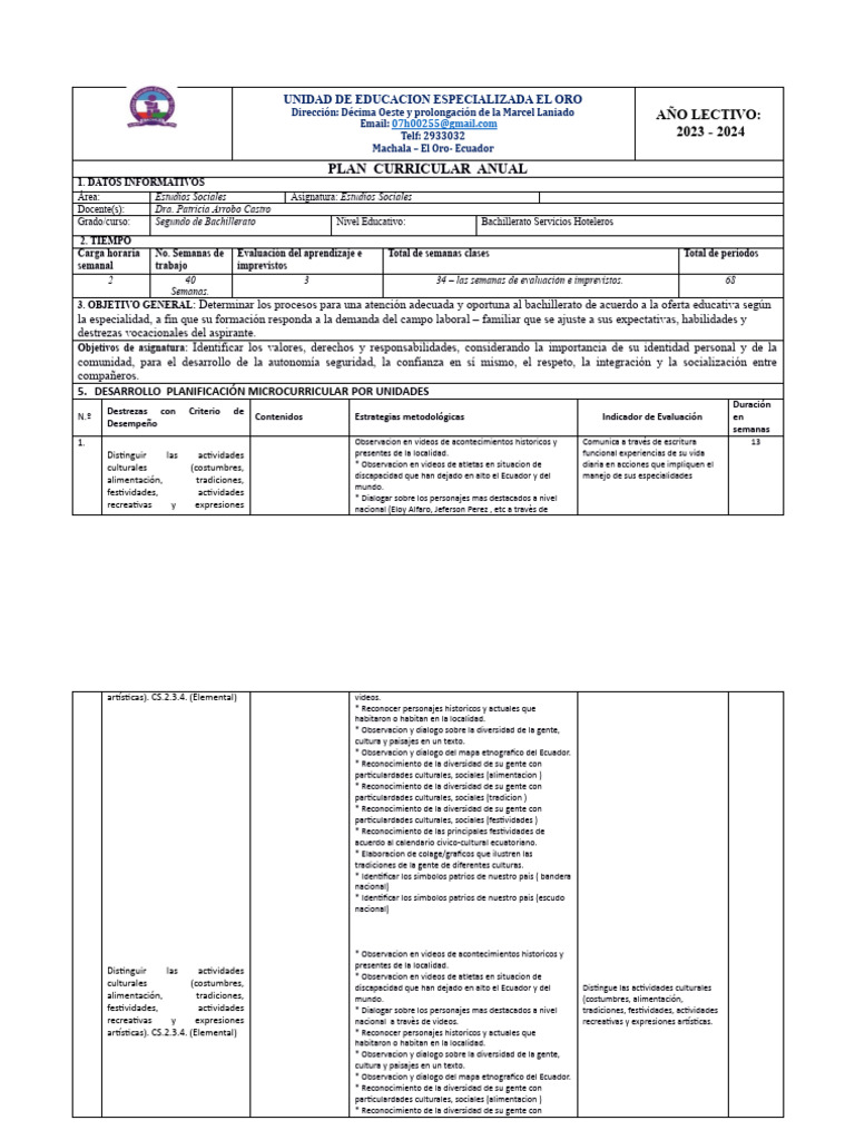 Pca Eess 23-24 | PDF | Evaluación | Ecuador