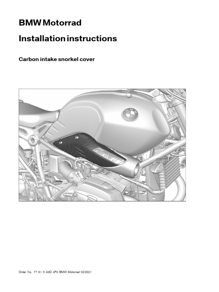 BMW Installation Instructions - Carbon Cover For Intake Snorkel - 02.2021 | PDF | Screw | Clutch