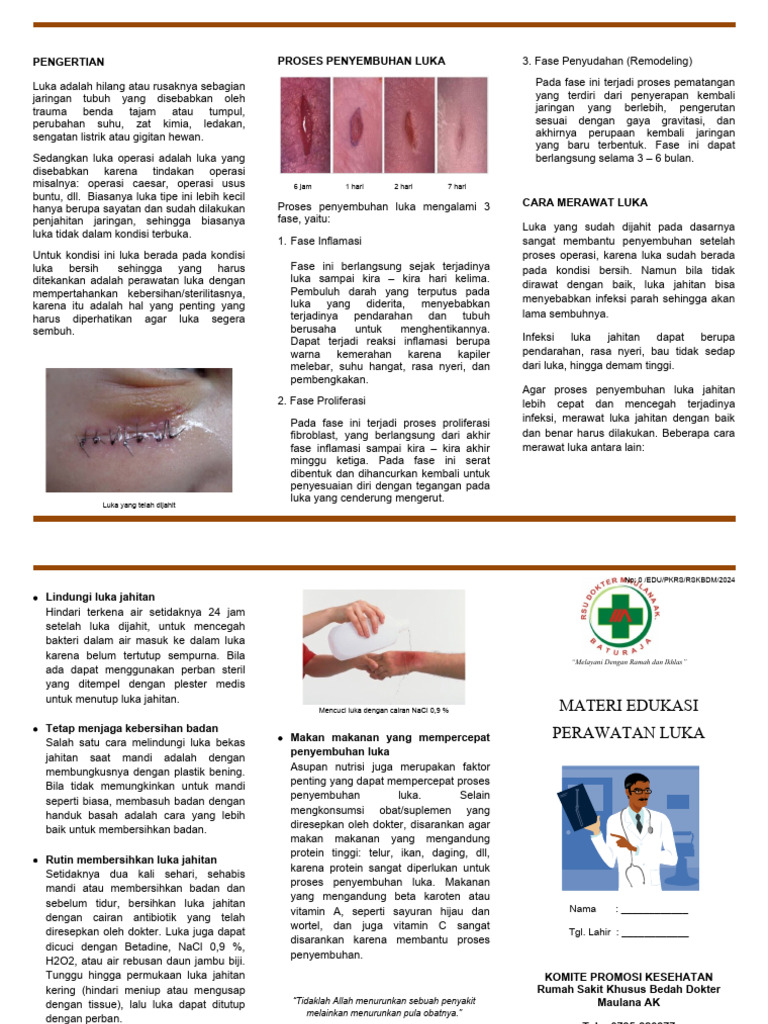 Materi Edukasi Perawatan Luka | PDF