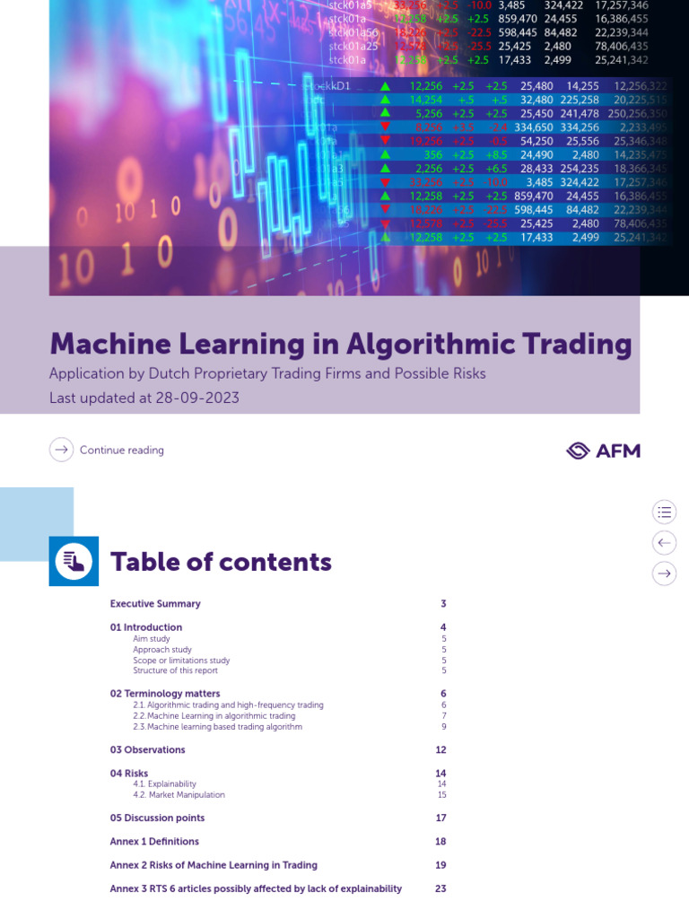 Report Machine Learning Trading Algorithms | PDF | Machine Learning ...