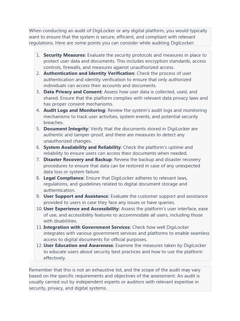 Digi Locker | PDF | Information Security | Audit