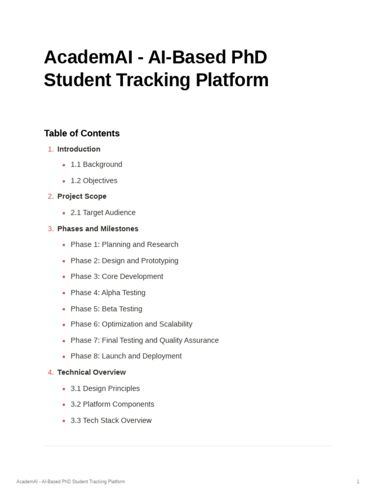 AcademAI - AI-Based PHD Student Tracking Platform | PDF | Usability | Artificial Intelligence