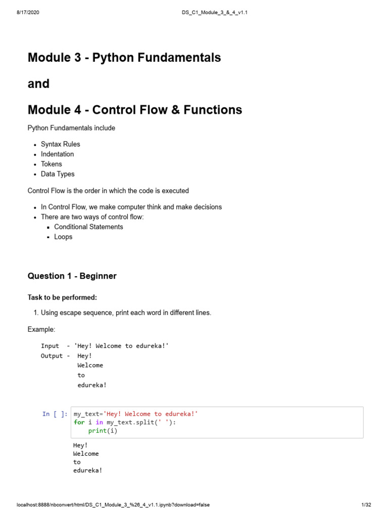 Python Question Bank 6va 7pgyrsk | PDF | Area | Control Flow
