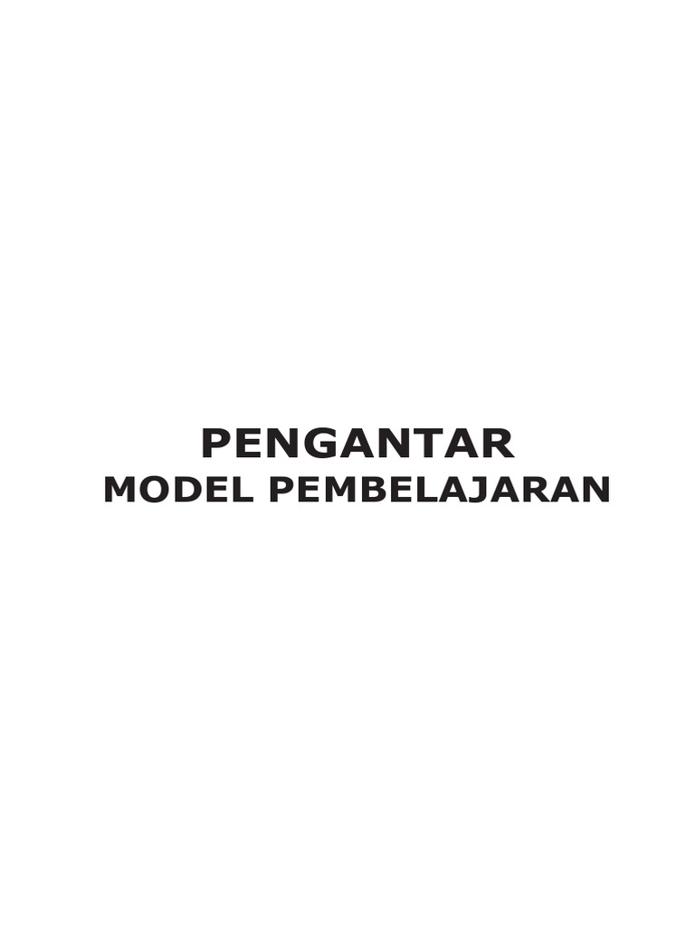 Pengantar Model Pembelajaran | PDF | Karier & Perkembangan | Seni