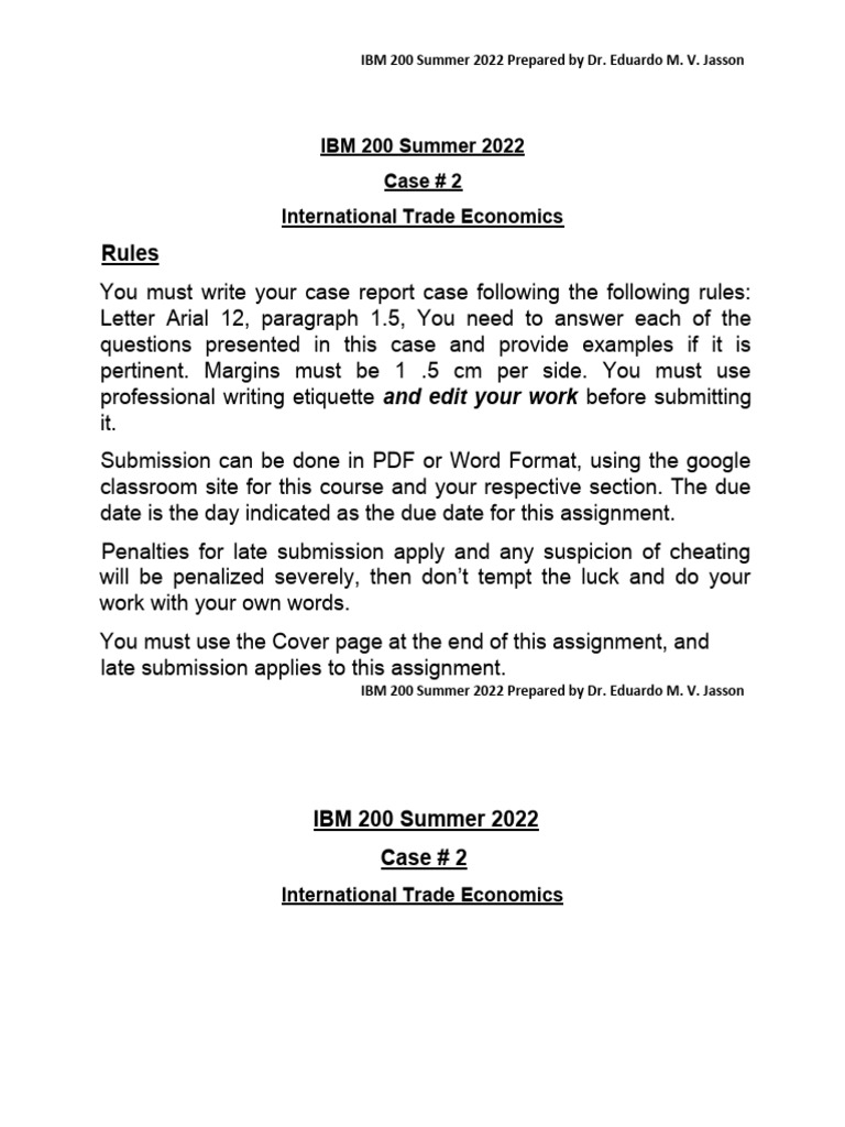Case 2 IBM 200 S2022 Final case study.. | PDF | Trade | Economies