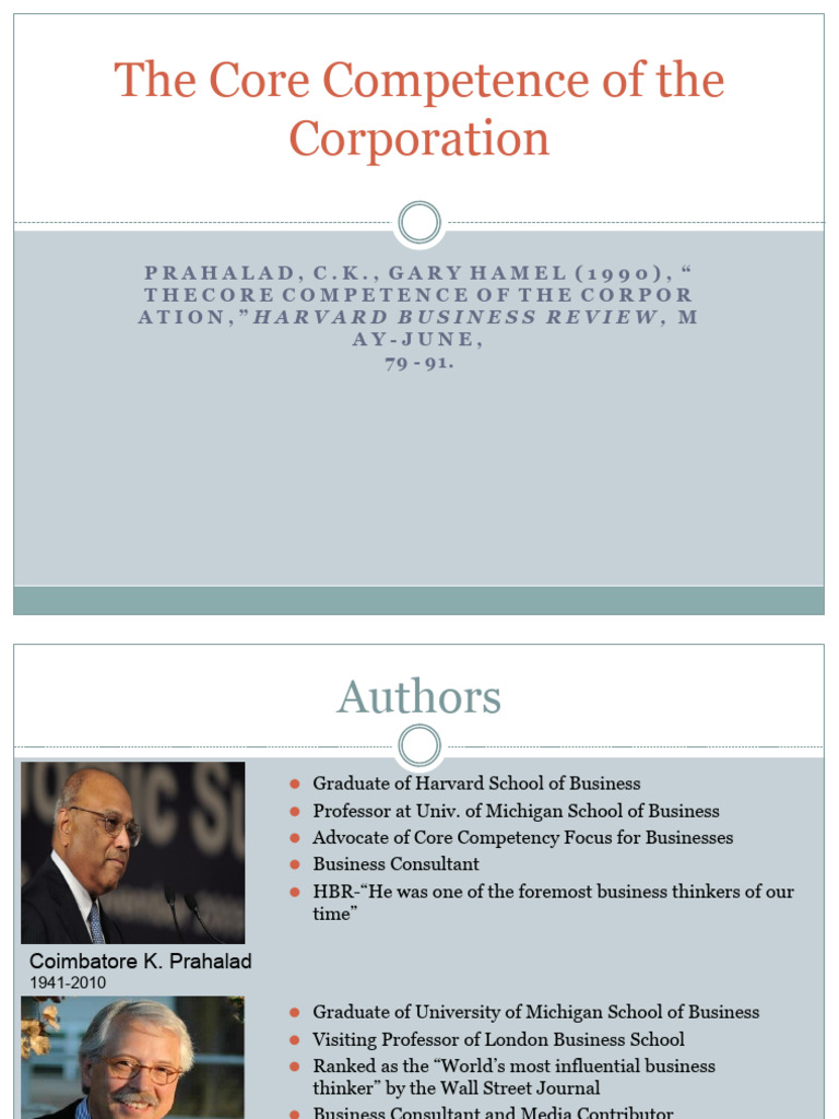 The Core Competence of The Corporation | PDF | Telecommunications ...