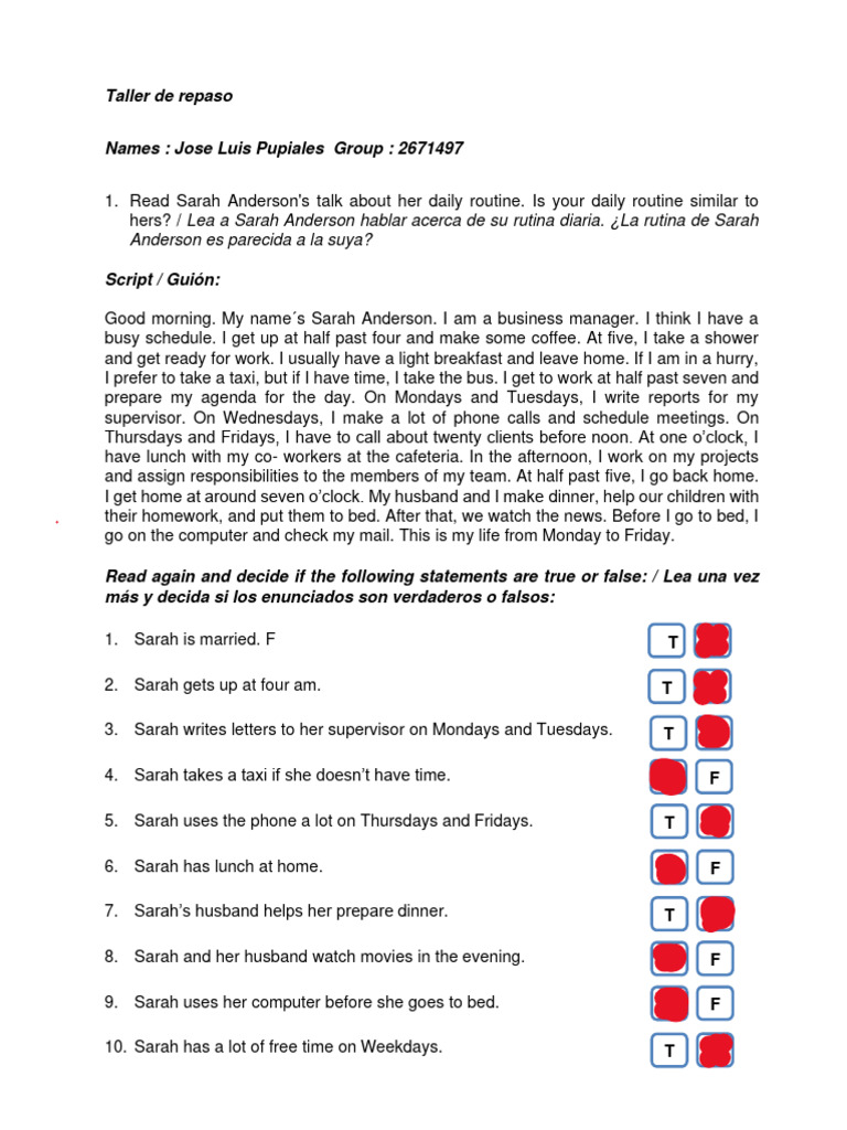 Taller Daily Routine | Download Free PDF | Meal | Eating Behaviors Of ...