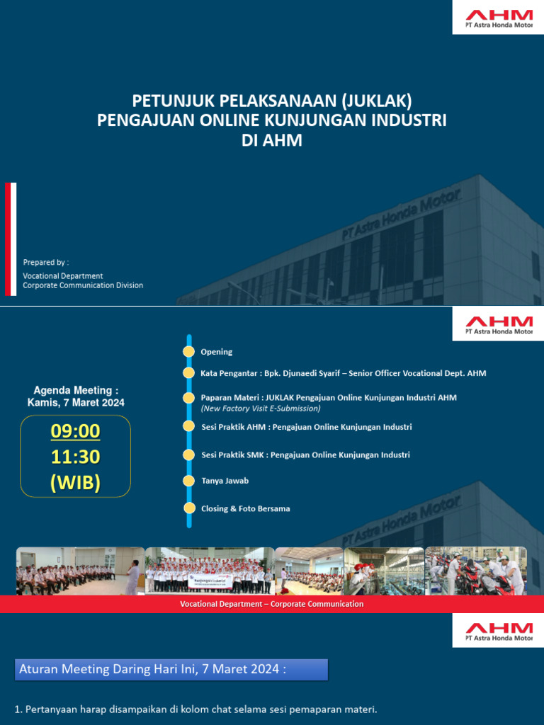 Materi - JUKLAK Submission Online Kunj Industri AHM - 07032024 | PDF