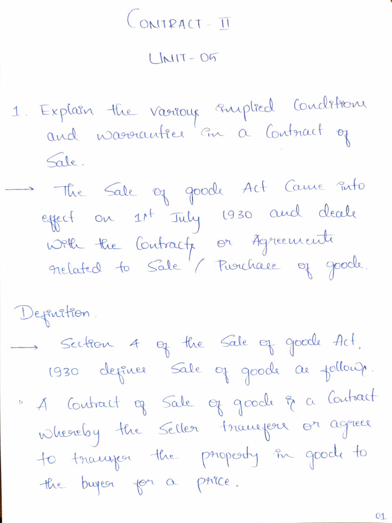 Contract II - Unit - 5 | PDF | Common Law