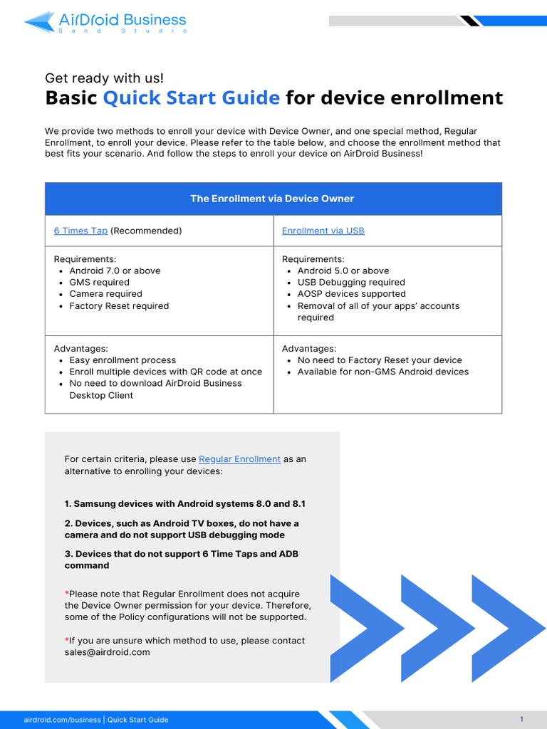AirDroid Business - Quick Start Guide For Enrolling Device - 2022 | PDF ...