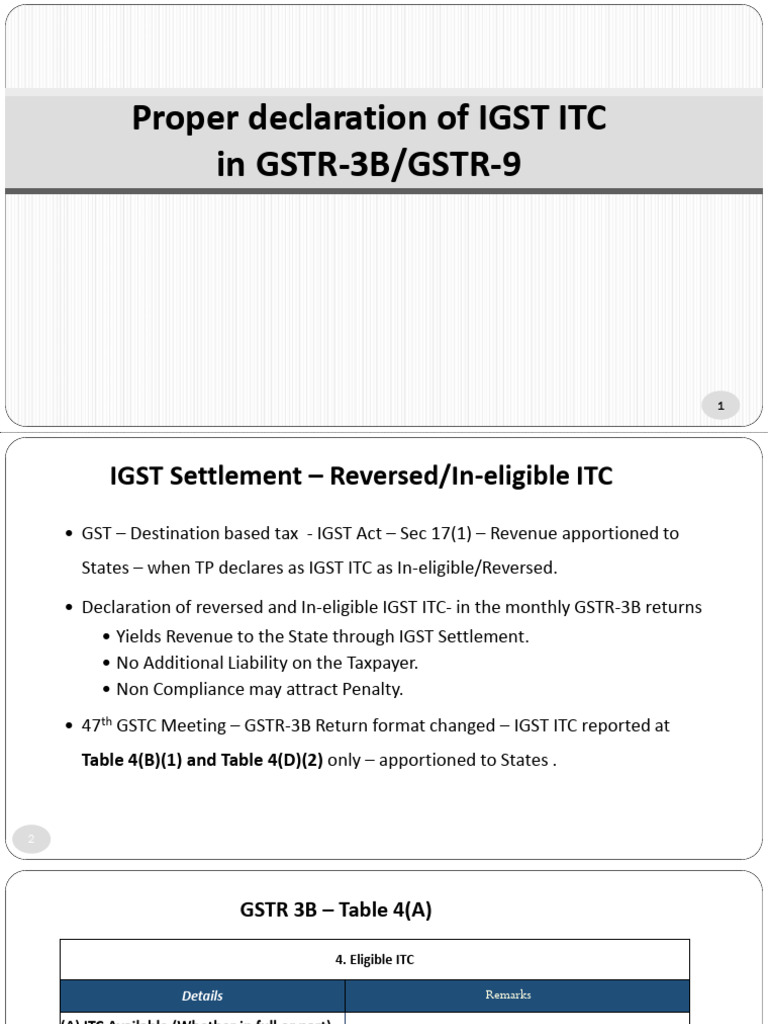 Igst Itc 11112022 | PDF | Taxes | Government Finances