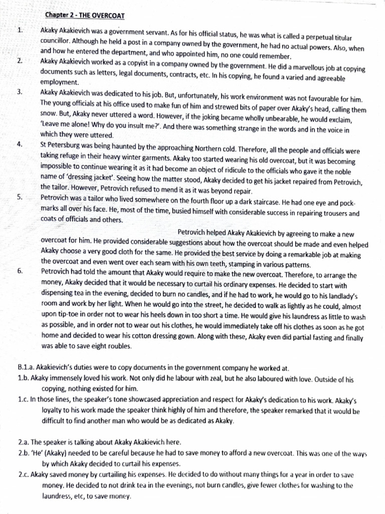 The Overcoat: Akaky's Sacrifice | PDF | Clothing | Fashion