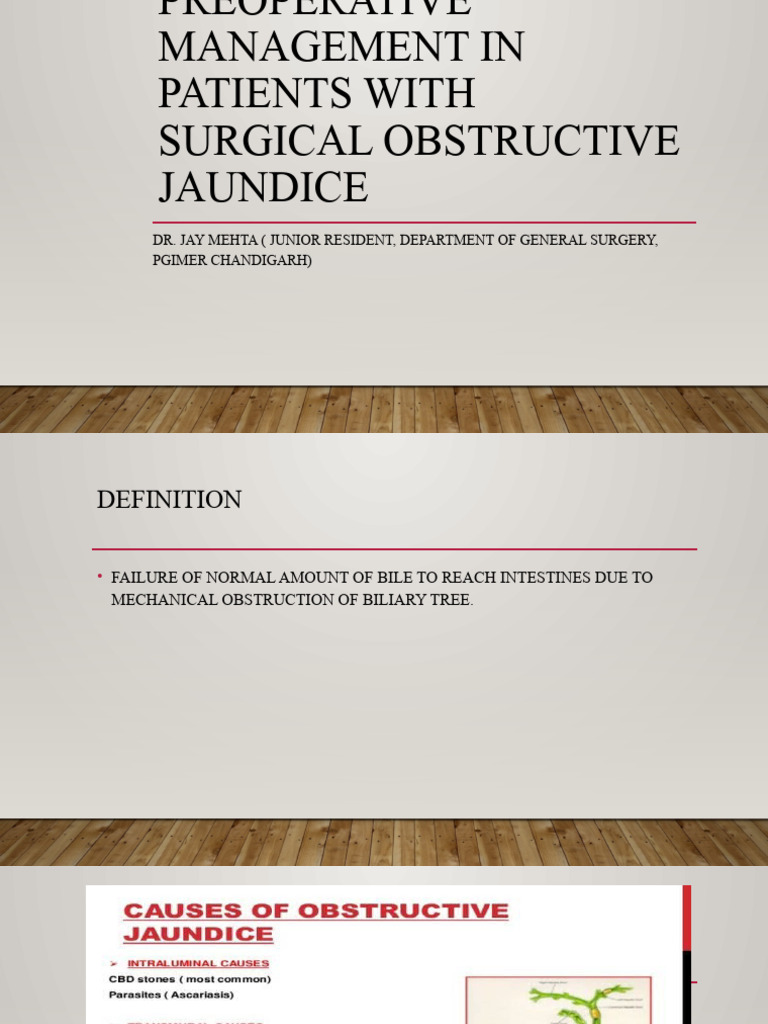 Preoperative Management in Patients With Surgical Obstructive Jaundice | PDF | Digestive System ...