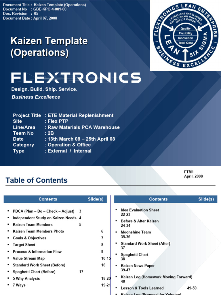 Kaizen Template for Material Replenishment | PDF | Supply Chain ...