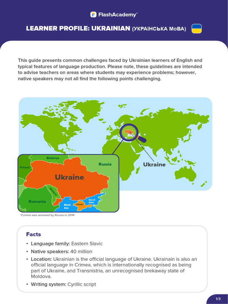 Learner Profile Ukrainian | PDF | English Language | Grammatical Gender