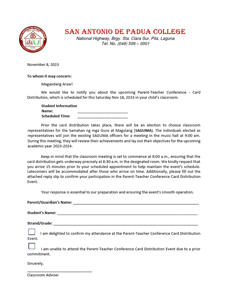 Sample Letter For PTC 1 | PDF | Career & Growth