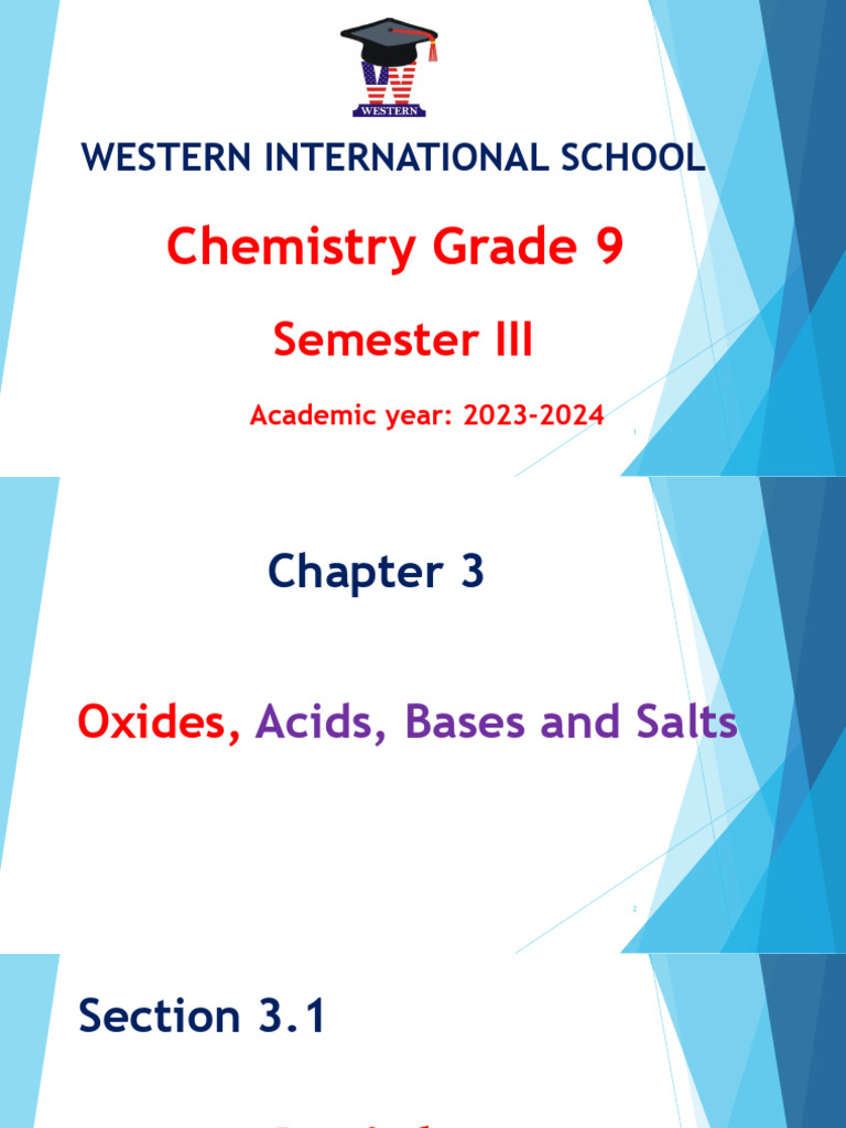 Section 3.1 Oxides Session 1&2 | PDF | Oxide | Acid