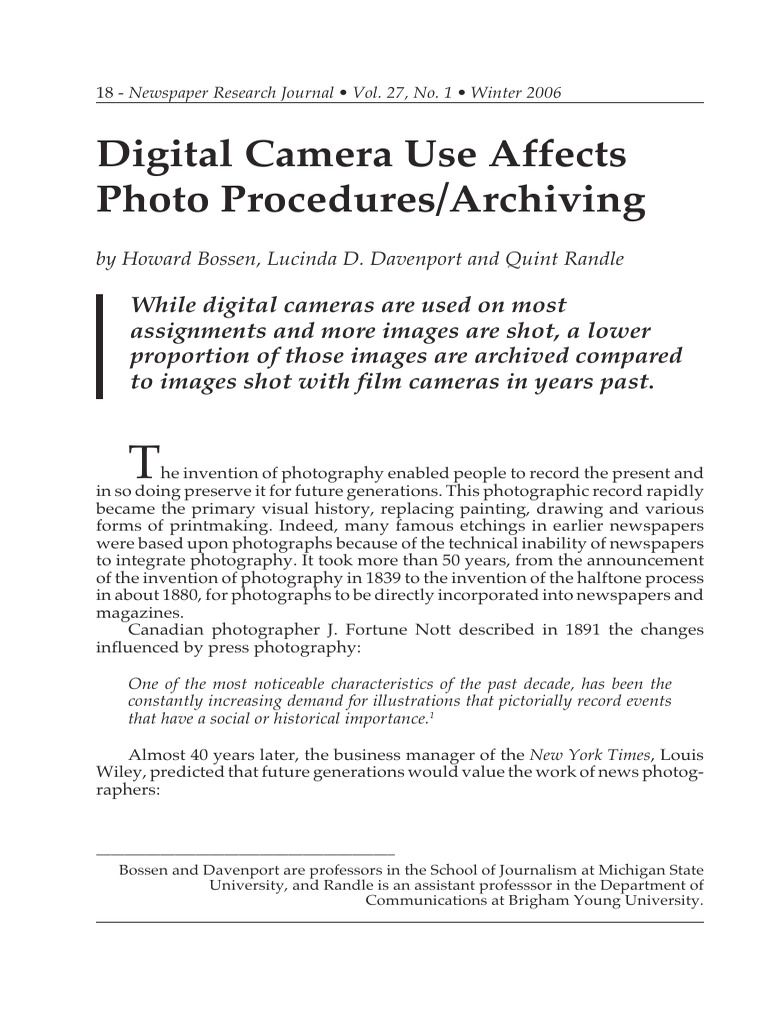 Digital Camera Use Affects Photo Procedu | PDF | Camera | Photograph