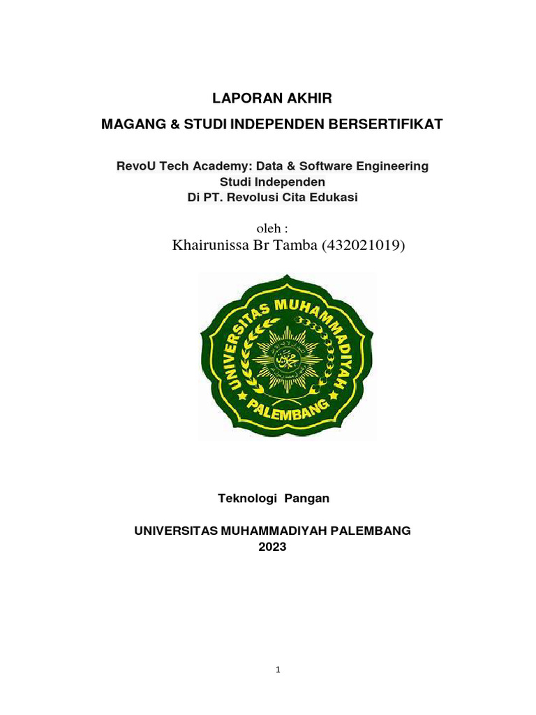 Laporan Akhir MSIB Studi Independen Revou | PDF | Komputer