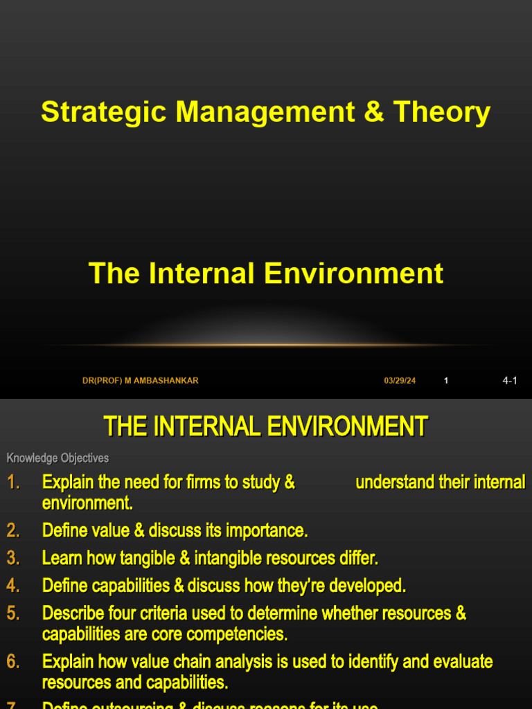 Strategic Management & Theory - The Internal Environment | PDF ...