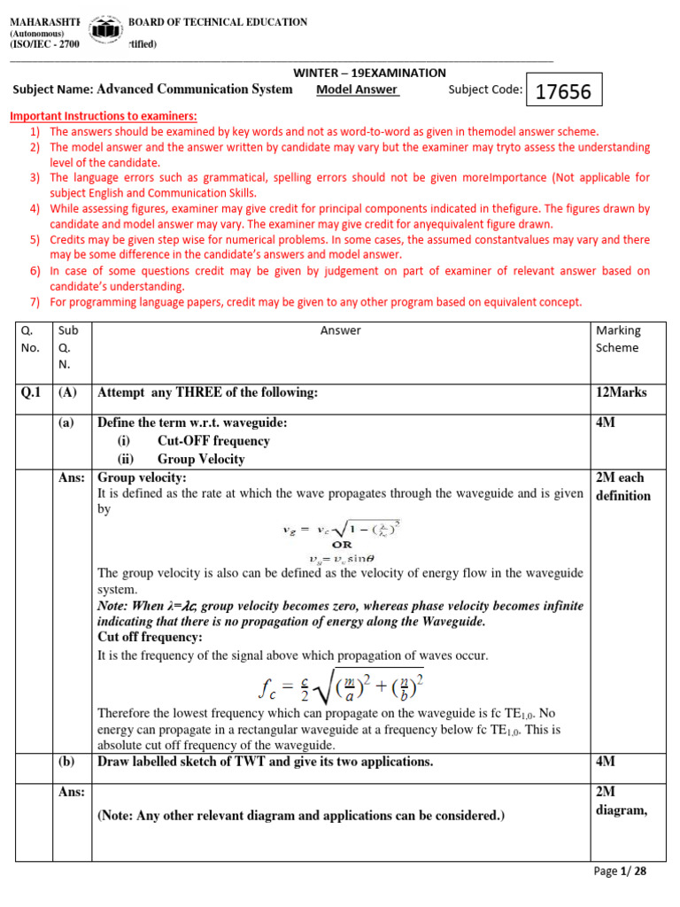 2019 Winter Model Answer Paper (Msbte Study Resources) | PDF | Radar ...