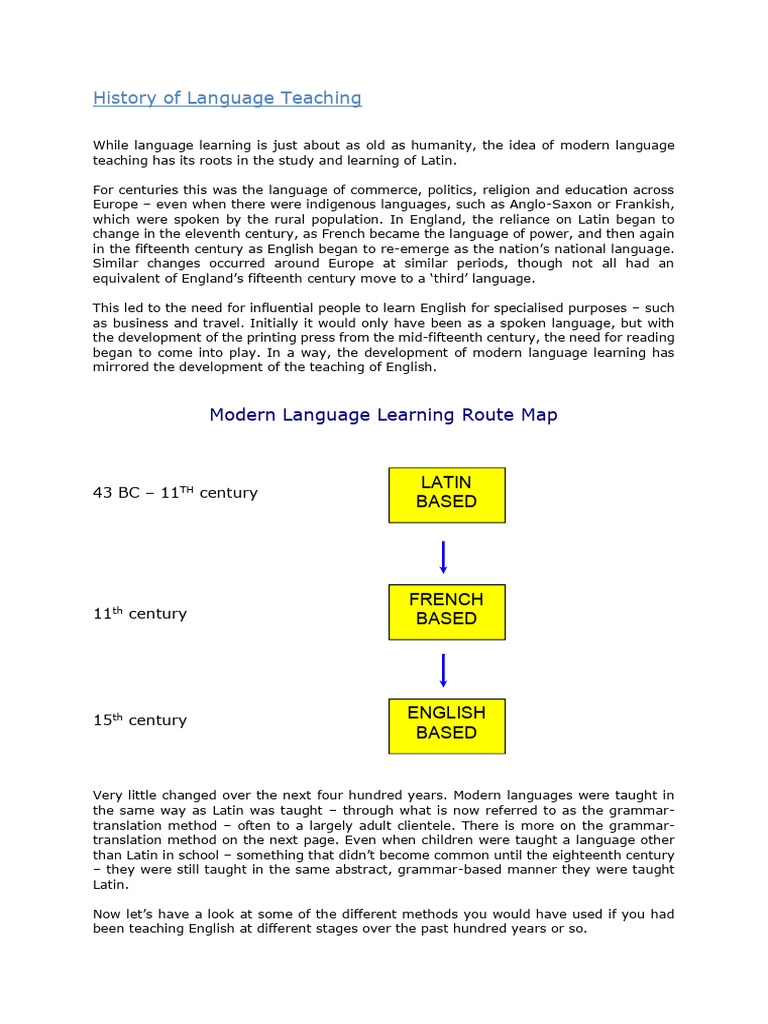 Evolution of Language Teaching Methods | PDF | English Language | Latin