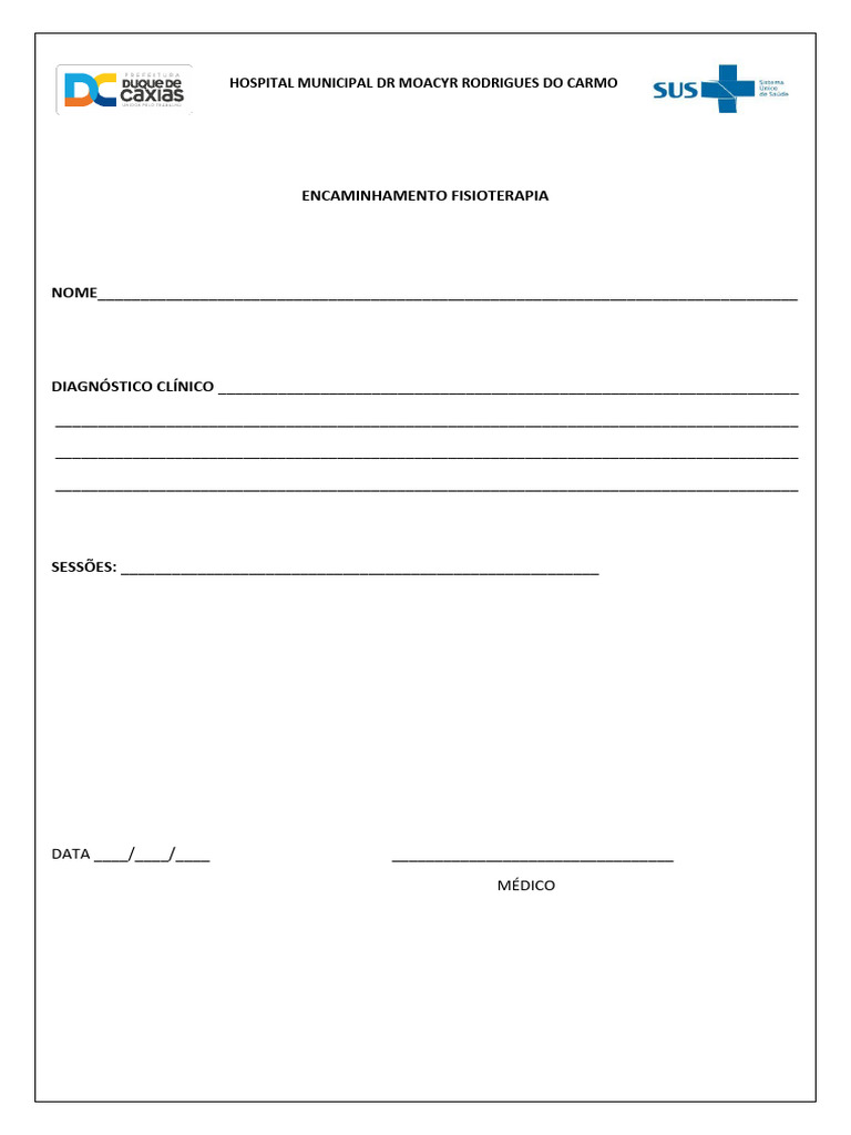 Encaminhamento Fisioterapia | PDF Encaminhamento Fisioterapia | PDF