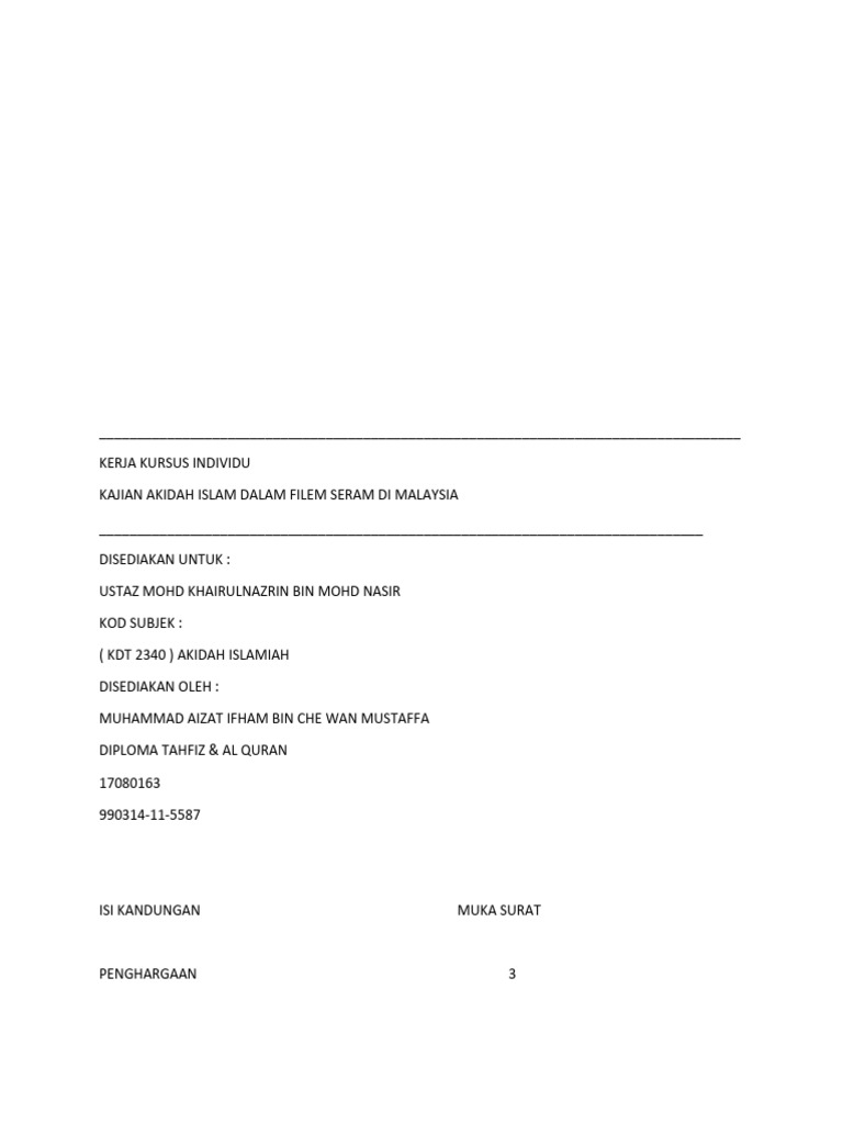 Contoh Assigment Akidah Pok Jak | PDF