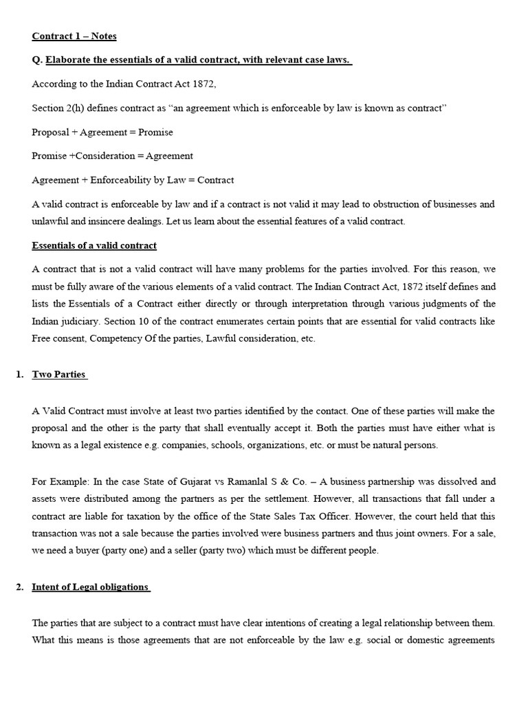 Contract 1NOTES SEM 5 | PDF | Damages | Injunction
