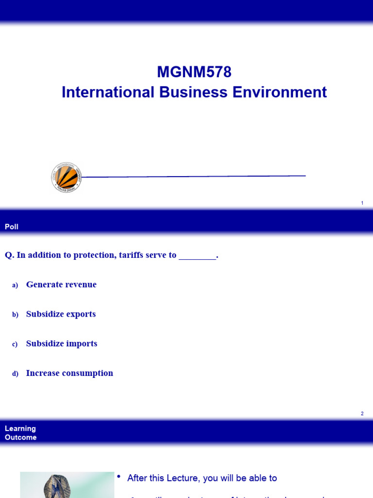 MGNM 578 Economic Integration | PDF | Exports | Regional Integration