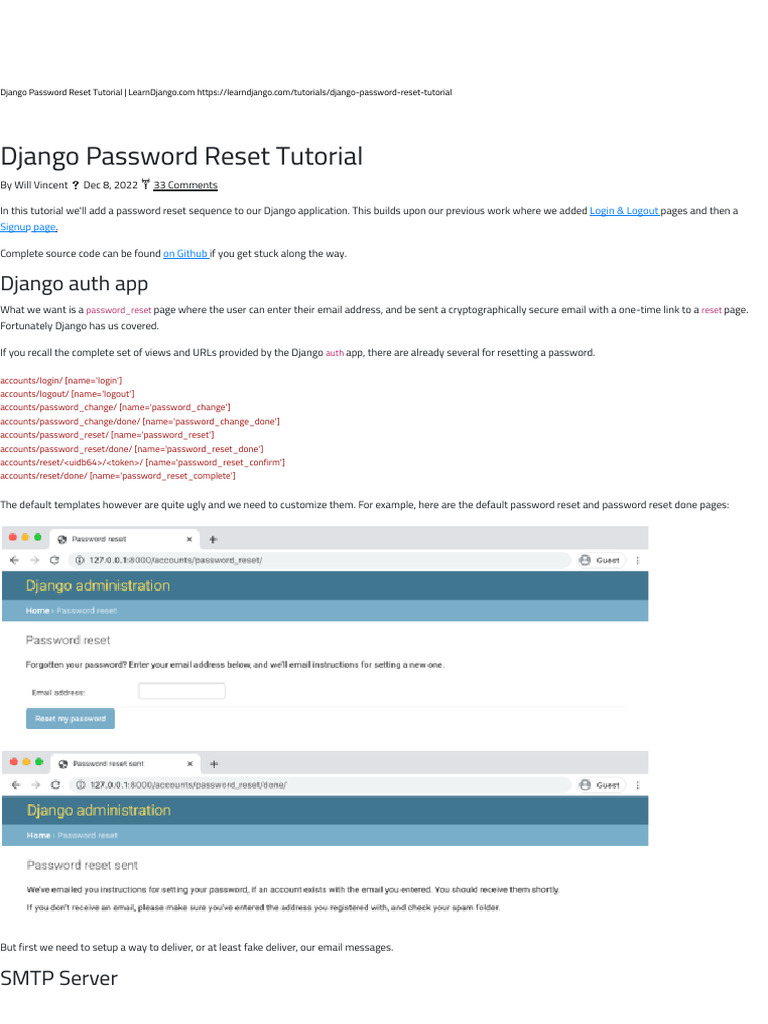 Django Password Reset Tutorial Pdf Login Password