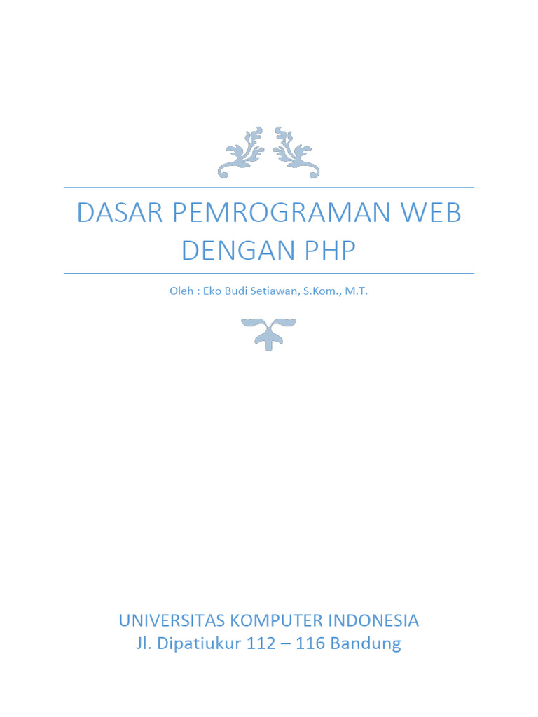 Pembahasan Dan Contoh Dasar Pemrograman Web Dengan PHP | PDF | Php | Object Oriented Programming