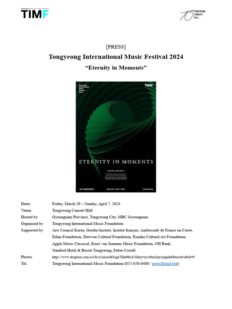 TIMF Press Eng | PDF | Orchestras | Concert
