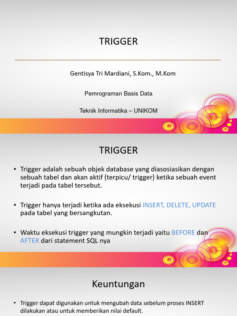 Memahami Trigger dalam Basis Data | PDF | Komputer | Teknologi & Rekayasa