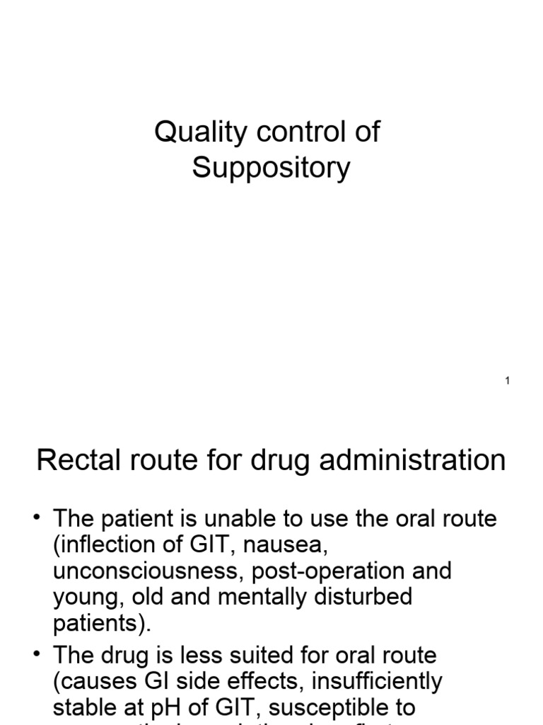 Quality Control of Suppositories | PDF | Freezing | Melting Point