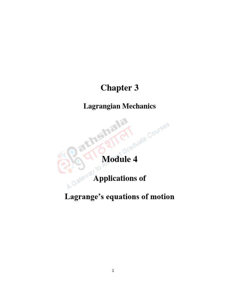 Lagrangian Mechanics: Equations of Motion | PDF | Lagrangian Mechanics | Equations Of Motion