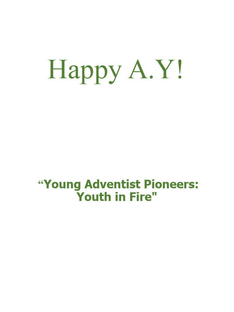 Young Adventist Pioneers | PDF | Seventh Day Adventist Church ...